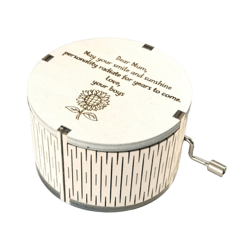 Cylindrical Hand Crank Music Box | The Music Box Store
